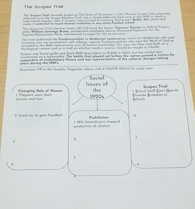 Solved: The Scopes Trial The Scopes Trial, formally known as The State ...