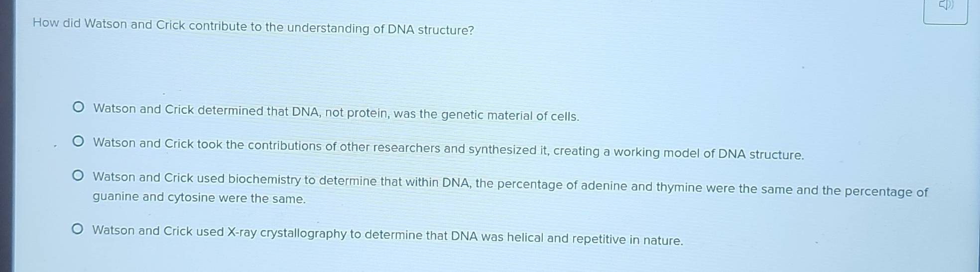 Solved: How did Watson and Crick contribute to the understanding of DNA ...