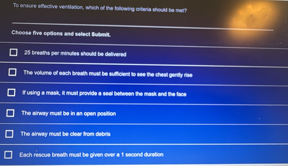 Solved: To ensure effective ventilation, which of the following ...