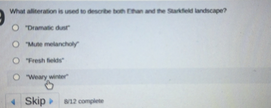 Solved: What alliteration is used to describe both Ethan and the ...