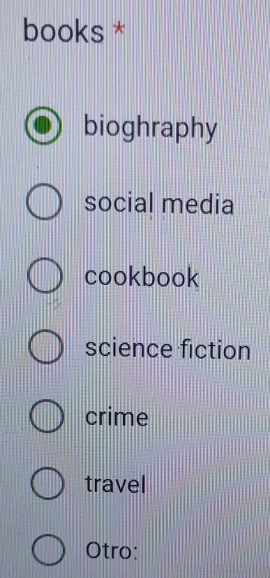 Resuelto:books * bioghraphy social media cookbook science fiction crime ...