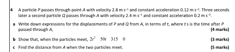 Solved: A particle P passes through point A with velocity 2.8ms^(-1 ...