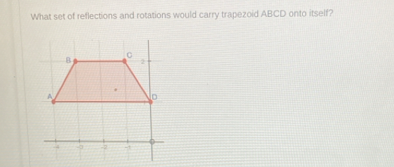 Solved: What set of reflections and rotations would carry trapezoid ...