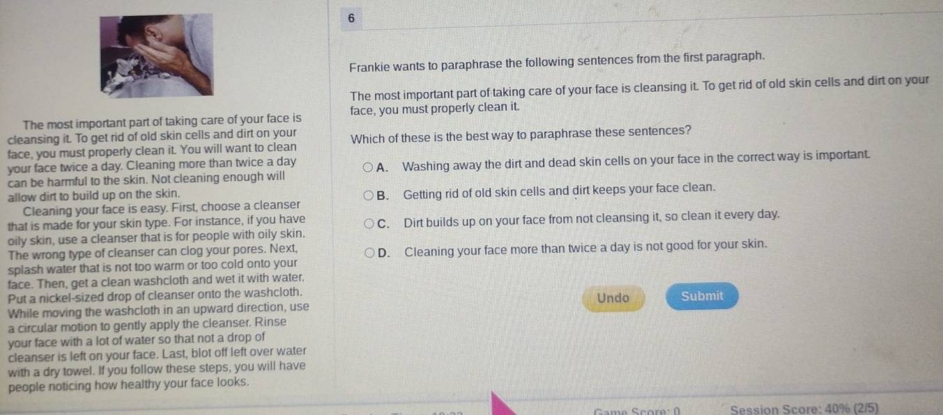 Solved: Frankie wants to paraphrase the following sentences from the ...