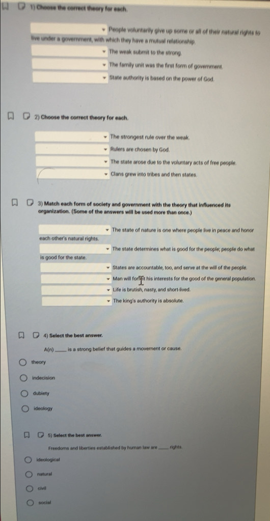 Solved: a 1) Choose the correct theory for each. * People voluntarily ...