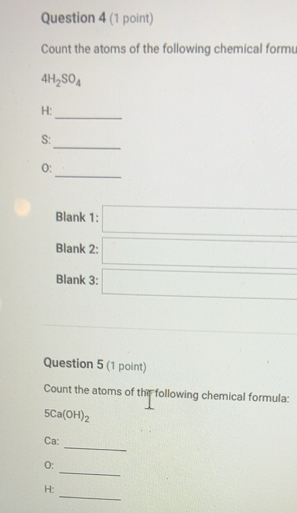 Gelöst:Count the atoms of the following chemical formu 4H_2SO_4 _ H ...