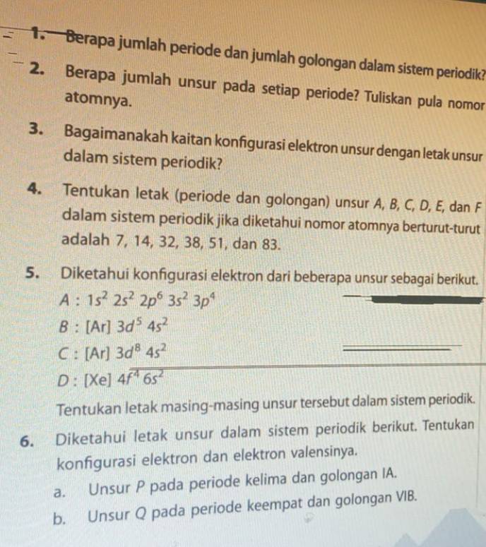 Telah dijawab:Berapa jumlah periode dan jumlah golongan dalam sistem ...