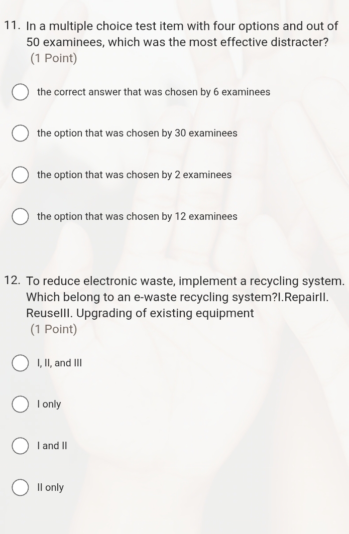 Solved: In a multiple choice test item with four options and out of 50 ...