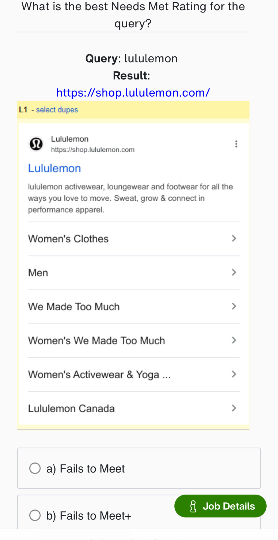 Solved: What is the best Needs Met Rating for the query? Query ...
