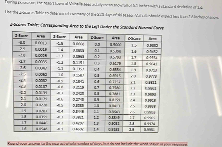 Solved: During ski season, the resort town of Valhalla sees a daily ...