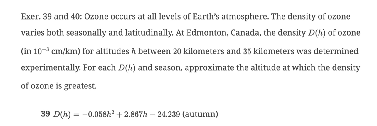 Solved: Exer. 39 and 40: Ozone occurs at all levels of Earth’s ...