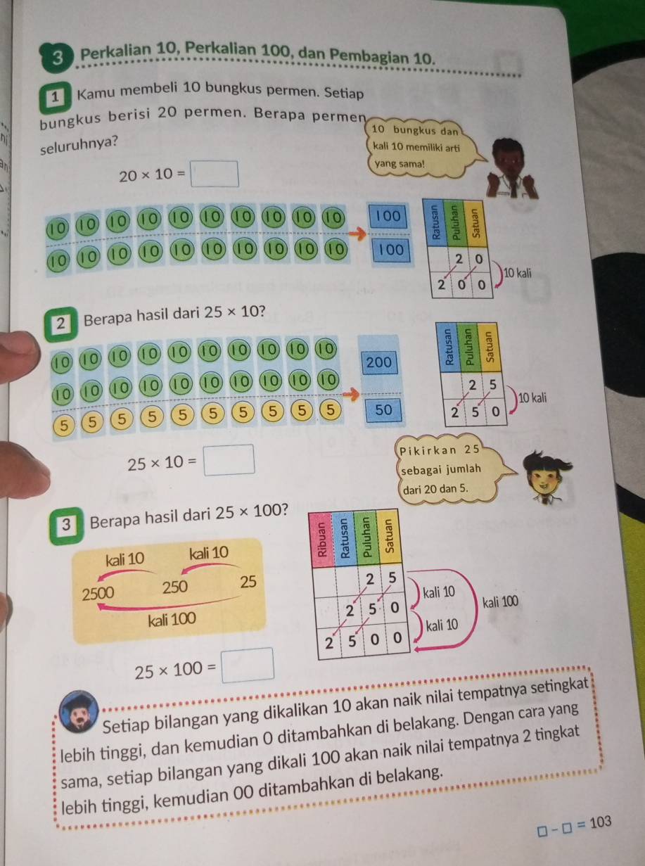 Telah dijawab:Perkalian 10, Perkalian 100, dan Pembagian 10. 1 Kamu ...