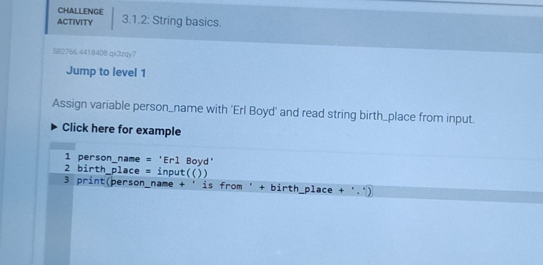 Solved: CHALLENGE ACTIVITY 3.1.2: String basics. 582766.4418408.qx3zqy7 ... Solved: CHALLENGE ACTIVITY 3.1.2: String basics. 582766.4418408.qx3zqy7 ...