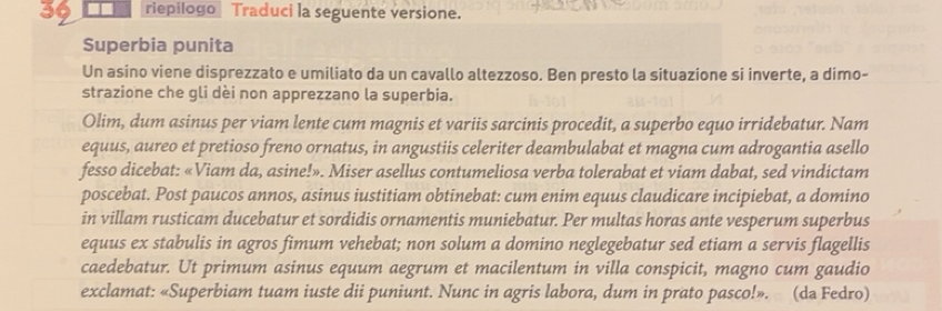 Risolto:riepilogo Traduci la seguente versione. Superbia punita Un ...