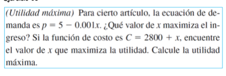 Resuelto:(Utilidad máxima) Para cierto artículo, la ecuación de de ...