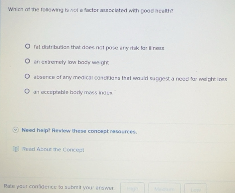 Solved: Which of the following is not a factor associated with good ...