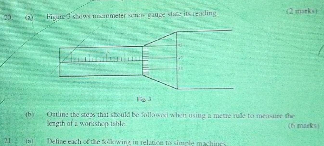 Solved: Figure 3 shows micrometer screw gauge state its reading. (2 ...