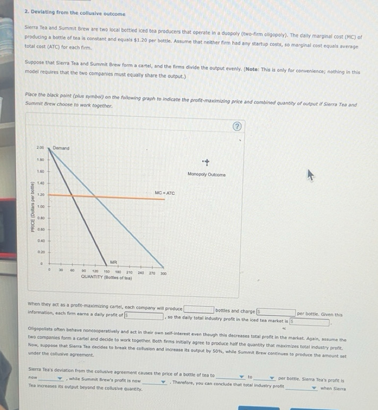 Solved: Deviating from the collusive outcome Sierra Tea and Summit Brew ...
