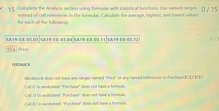 Solved: Complete the Analysis section using formulas with statistical functions. Use named ...