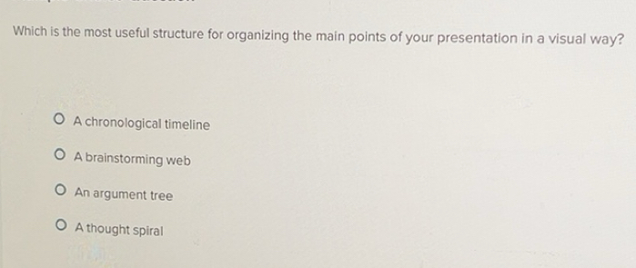 Solved: Which is the most useful structure for organizing the main ...