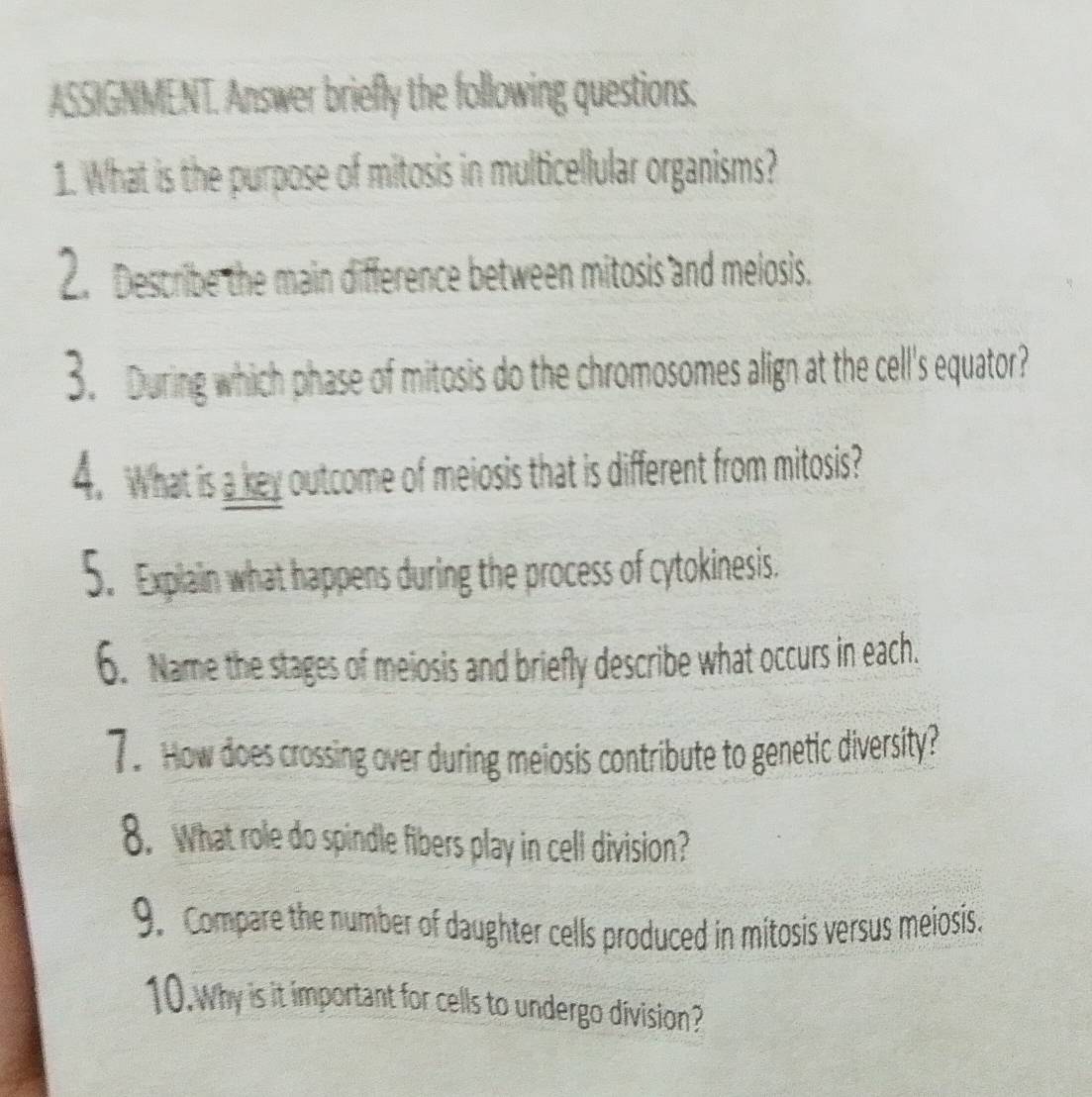 Solved: ASSIGNMENT. Answer briefly the following questions. 1. What is ...