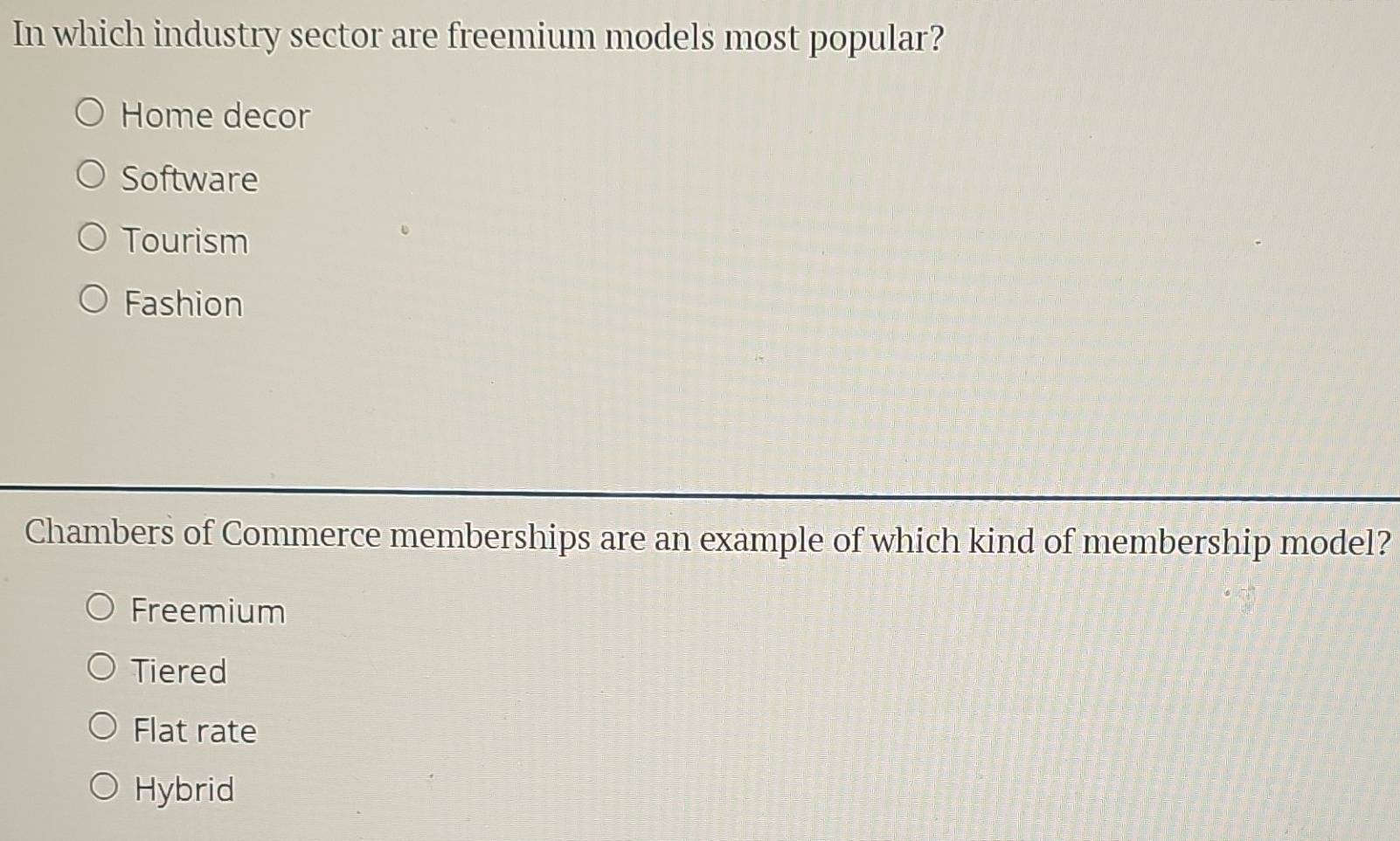 Solved: In which industry sector are freemium models most popular? Home ...