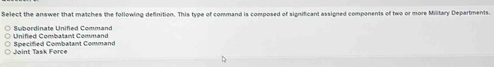 Solved: Select the answer that matches the following definition. This ...