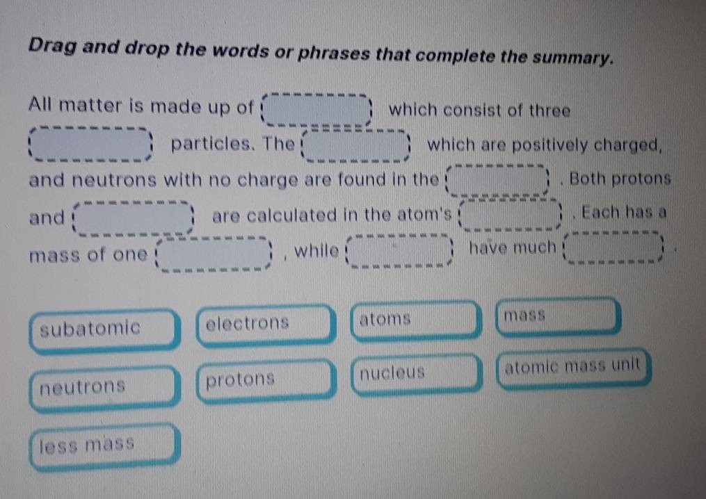 Solved: Drag and drop the words or phrases that complete the summary ...