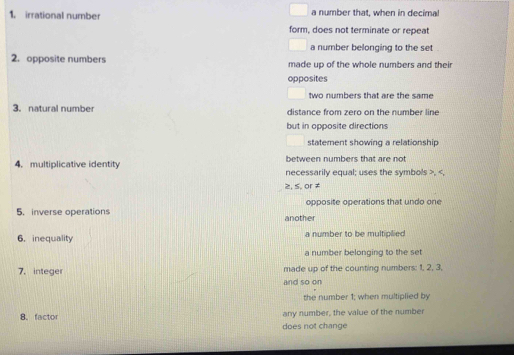 Solved: irrational number a number that, when in decima! form, does not ...