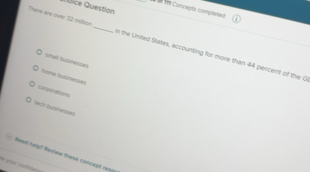 Solved: Qoice Question 0 0 11 Concepts completed There are over 32 ...