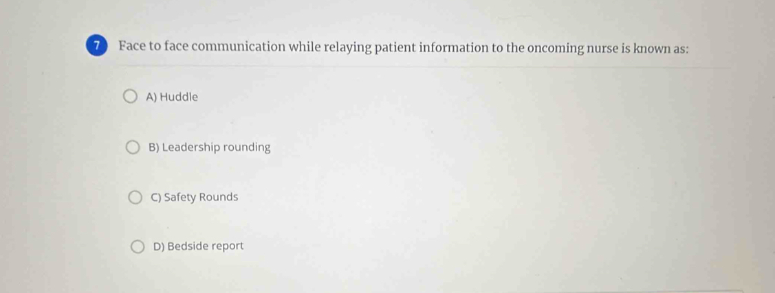 Solved: Face to face communication while relaying patient information ...