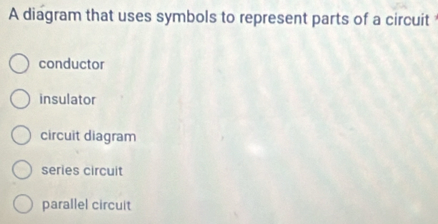 Solved: A diagram that uses symbols to represent parts of a circuit ...