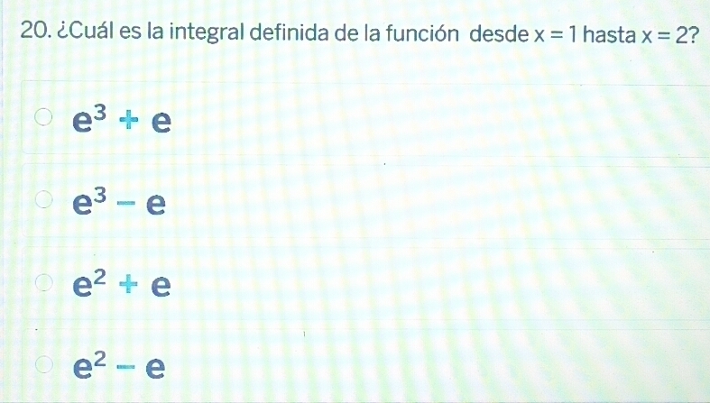 Resuelto:¿Cuál es la integral definida de la función desde x=1 hasta x ...
