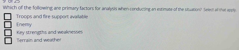 Solved: OT 25 Which of the following are primary factors for analysis ...