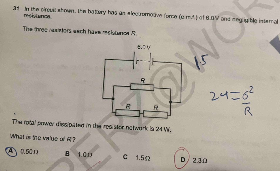 Solved: In the circuit shown, the battery has an electromotive force (e ...