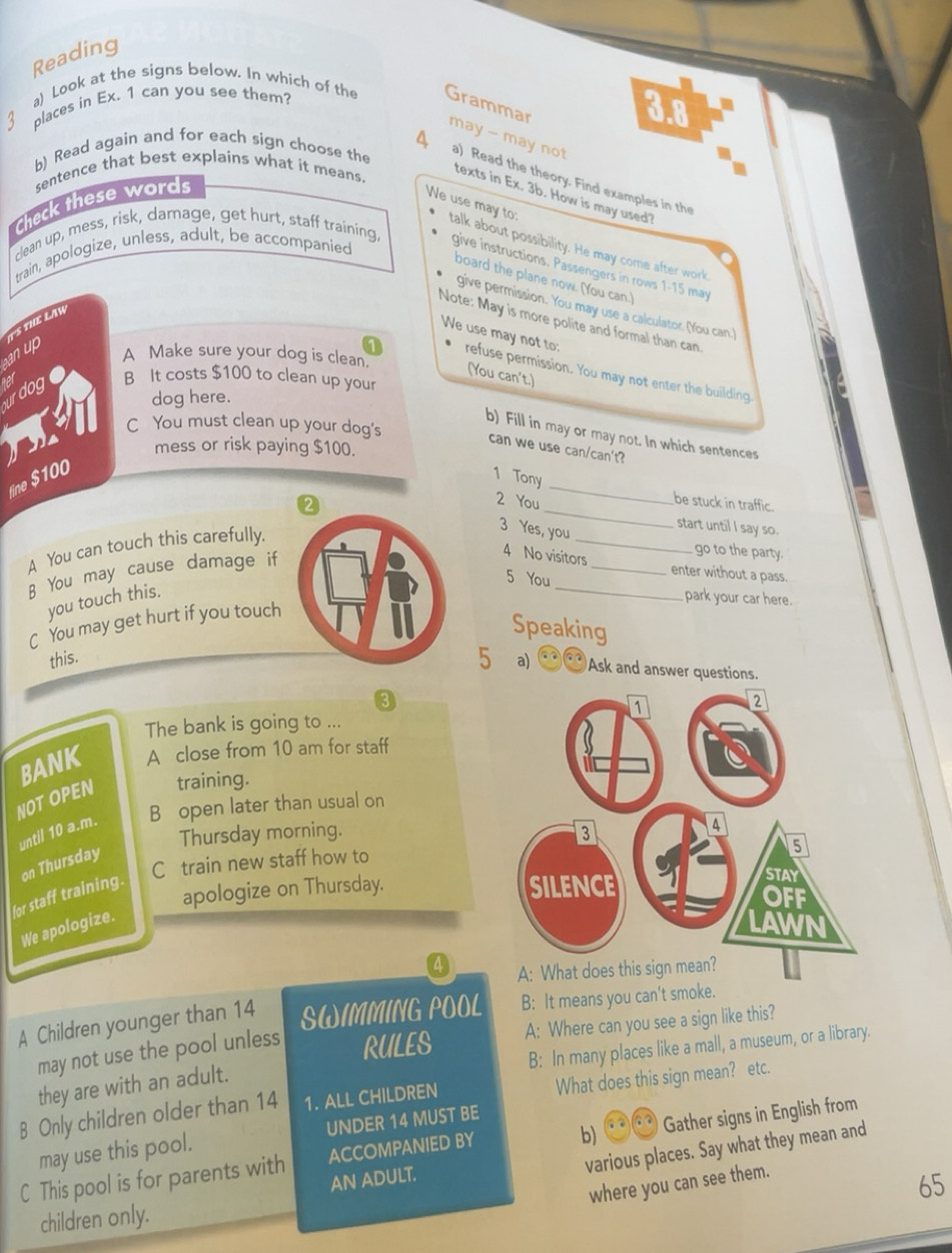 Resuelto:Reading a) Look at the signs below. In which of the Grammar 3 ...