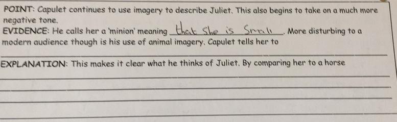 Solved: POINT: Capulet continues to use imagery to describe Juliet ...