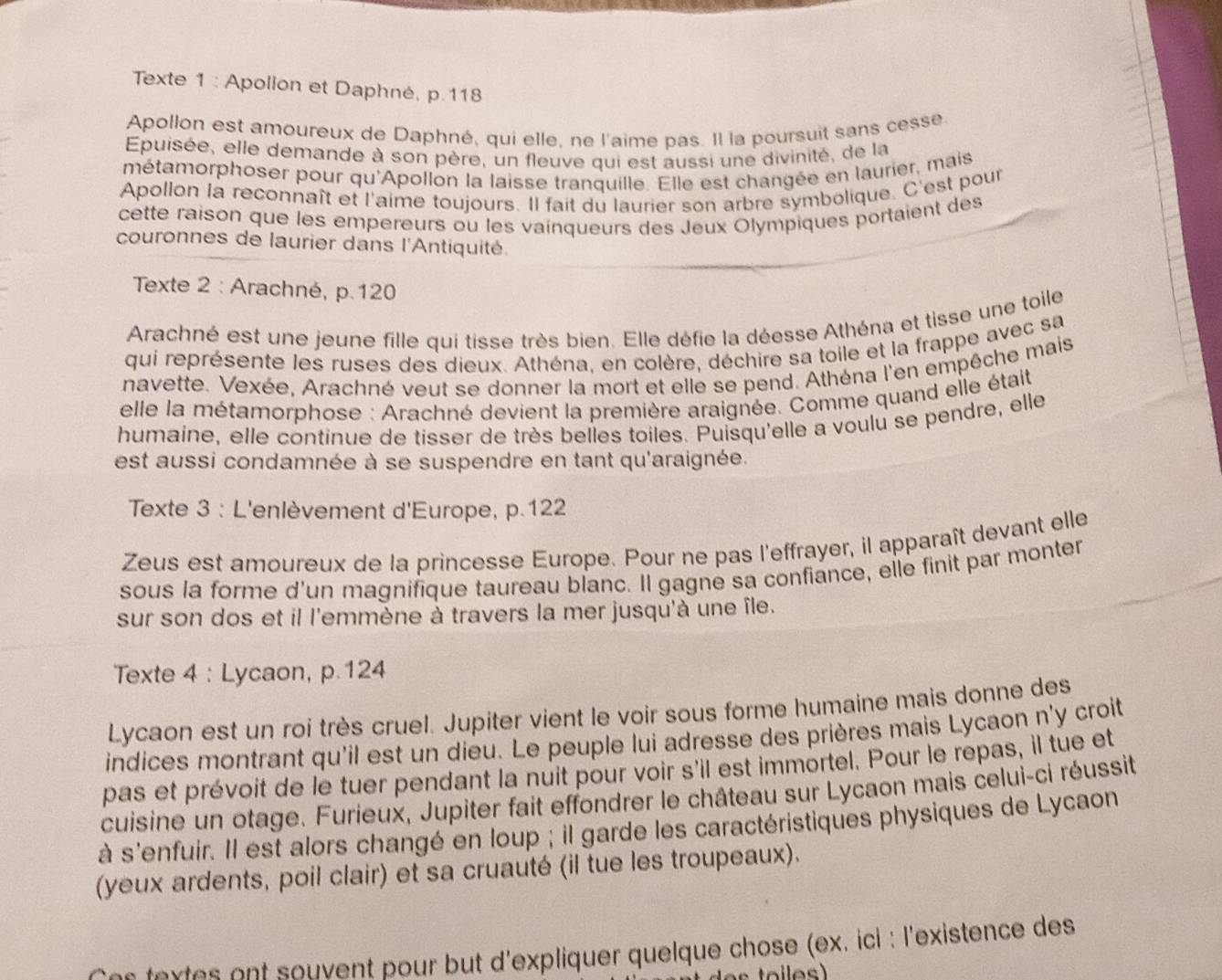 Résolu :Texte 1 : Apollon et Daphné, p.118 Apollon est amoureux de ...