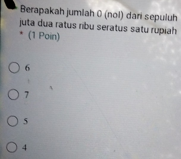 Telah dijawab:Berapakah jumlah 0 (nol) dari sepuluh juta dua ratus ribu ...