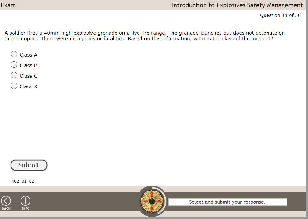 Solved: Exam Introduction to Explosives Safety Management Question 14 ...