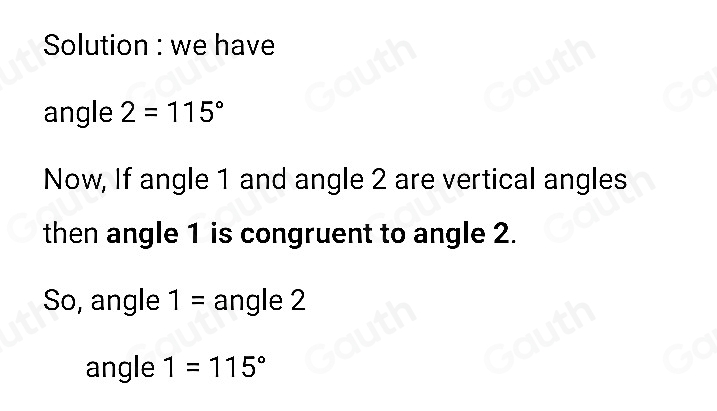 Solved: If Angle 1 and Angle 2 are vertical angles and measure of Angle ...