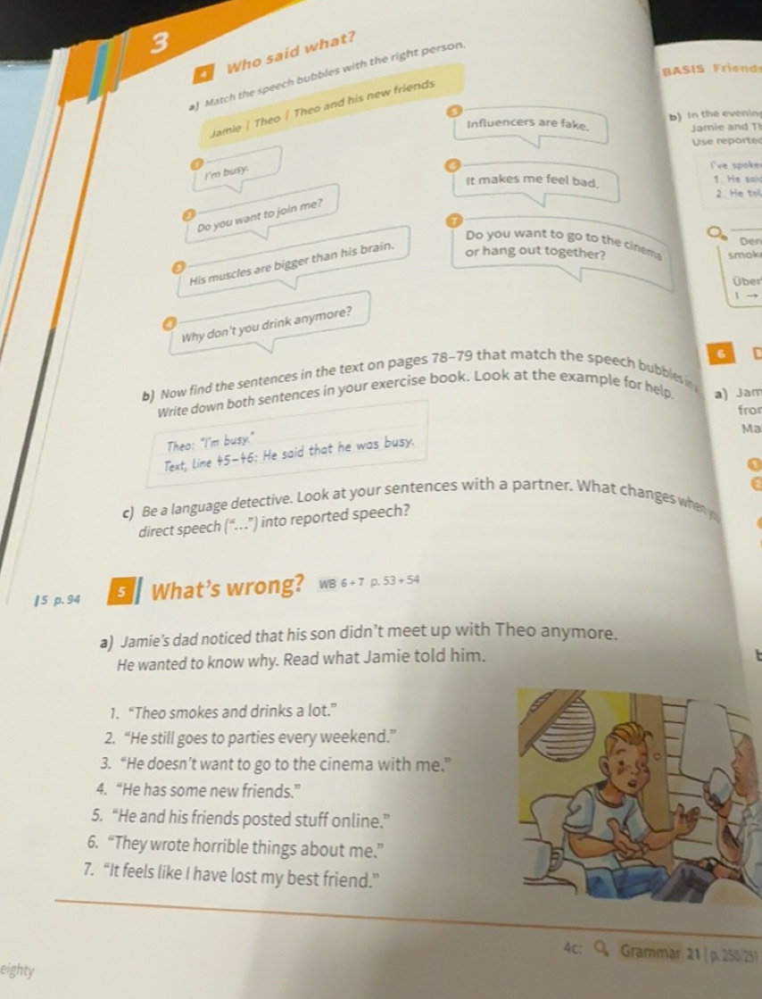 Gelöst:3 4 Who said what? SIS i ) Match the speech bubbles with the ...