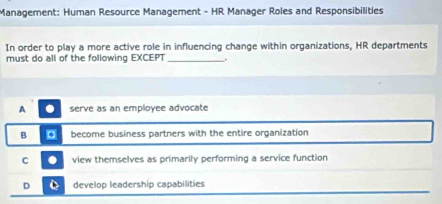 Solved: Management: Human Resource Management - HR Manager Roles and ...