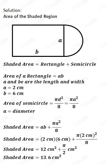 Solved: Find the area of the shaded region. (Assume that given ...