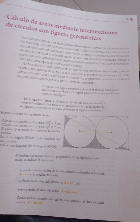 Resuelto:Cálculo de áreas mediante intersecciones de círculos con ...