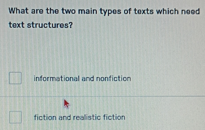 Resuelto:What are the two main types of texts which need text ...