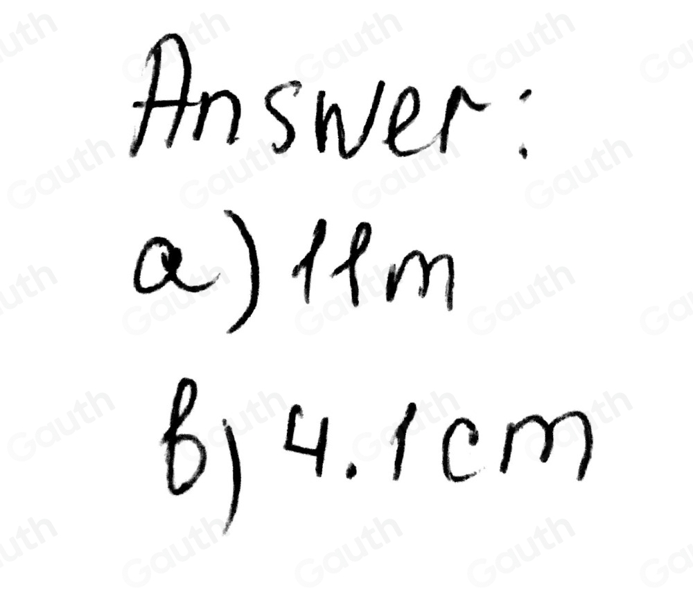 Solved: In the scale drawing below, 1 cm represents 2m. a) What is the ...