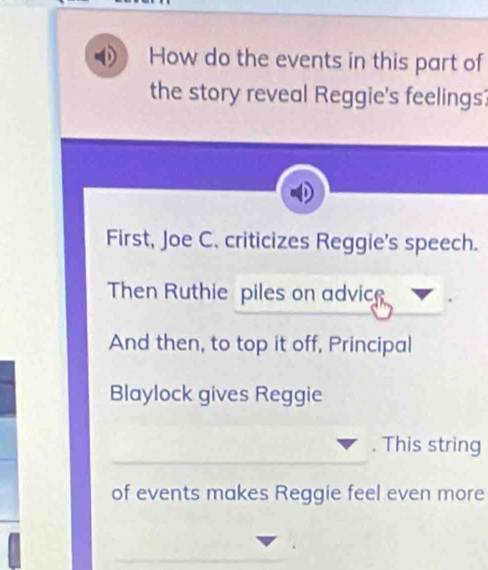Solved: How do the events in this part of the story reveal Reggie's ...
