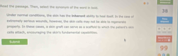 Solved: Read the passage. Then, select the synonym of the word in bold ...