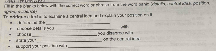 Solved: Fill in the blanks below with the correct word or phrase from ...